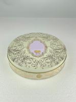 China Custom Emboss Round Tin Box for Cookie Biscuit Gold Metallic Silver Color for sale