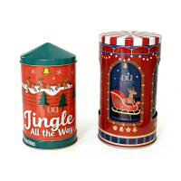 China Custom Printed Metal Music Box Rotating Tin Can Decorative Tin Packaging for Food Gifts Christmas & Seasonal Promotions for sale