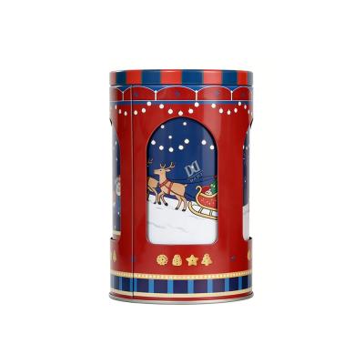 China Luxury Rotating Double-layered Tin Music Box Food Gift Sets OEM Decorative Tin Can Christmas Special Occasions Metal Packaging for sale