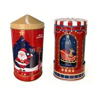 China Luxury Rotating Double-layered Tin Music Box Food Gift Sets OEM Decorative Tin Can Christmas Special Occasions Metal Packaging for sale