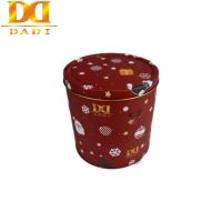 China Customized Round Chocolate Roll Tin Box Food Safe Tinplate Iron Can with Lid for Cookie Biscuits for sale