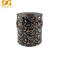 China Luxury Large Food Grade Gift Round Tin Can Custom Design Metal Packaging for Biscuits Cakes for sale