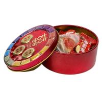 China Round Gift Boxes for Toffee Baking Cake Containers for Valentines Gift Giving Puff Pastries Craft Supplies Metal Canister for sale