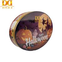 China Premium Oval Shape Tin Box for Halloween Gift Food Packaging Custom Printed Cookies Biscuits Candies Tin for sale
