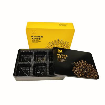China Factory Durian Mooncake Promotional Gift Box Custom CMYK Printing Tin Can Holiday Souvenir Metal Packaging Food Grade Tin Box for sale