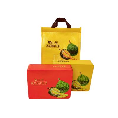 China Wholesale Custom 275*190*63mm Durian Mooncake Packaging Biscuit Metal Tin Box for Holiday Celebrations Gifts Food Cake Packaging for sale