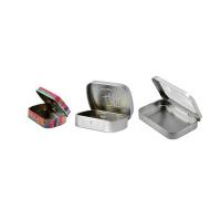 China Custom Logo Embossed Matte Varnish Hinge Tin Box with Window Mint Gum Portable Metal Packaging Mini Tinplate Boxes Packing for sale