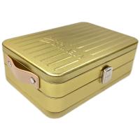 China 2025 Christmas Food Grade Gift Box Snack Cookie Toy Tin Box with PU Handle and Lock for sale