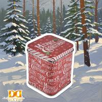 China Christmas Style Square Red Food Grade Tin Box for Cookie Biscuit Chocolate for sale