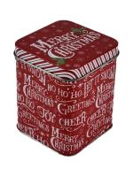 China Christmas Style Square Red Food Grade Tin Box for Cookie Biscuit Chocolate for sale