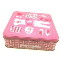 China DADI Pink Square Gift Tin Box Metal Box 210*210*60mm for sale
