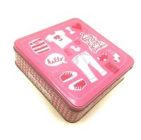 China DADI Pink Square Gift Tin Box Metal Box 210*210*60mm for sale
