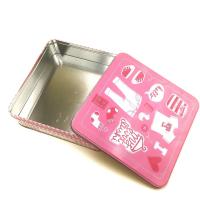 China DADI Pink Square Gift Tin Box Metal Box 210*210*60mm for sale