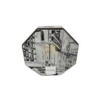 China Factory Customization Large Medium Small Capacities Octagonal Metal Box Black White Hand Drawn Illustration Comic Style Tin Box for sale