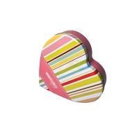 China Wholesale High Quality Colorful Lines Minimalist Style Tinplate Container Heart-shaped Candy Chocolate Biscuit Cookies Tin Box for sale