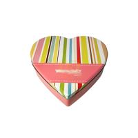 China Wholesale High Quality Colorful Lines Minimalist Style Tinplate Container Heart-shaped Candy Chocolate Biscuit Cookies Tin Box for sale
