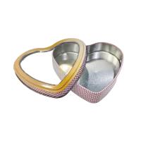 China Love View Heart Shaped Tin Transparent Window Chocolate Box Food-Grade Empty Container Heart Shape Candy Chocolate Storage for sale