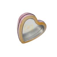 China Love View Heart Shaped Tin Transparent Window Chocolate Box Food-Grade Empty Container Heart Shape Candy Chocolate Storage for sale