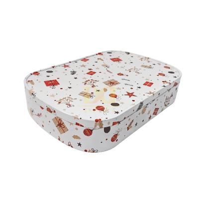 China Food Grade Rounded Corners Rectangular Tinplate Food Packaging Box Metal Printing Multi-Form Tin Box Souvenir Gift Container Jar for sale