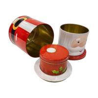 China Christmas Creative 3D Metal Boxes Santa Claus Three Piece Tin Can Three-layer Set Tinplate Children Gift Candy Box Packing for sale