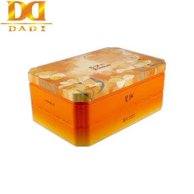 China Luxury Customized Double Layer Irregular Shape Mooncake Tin Box Custom Printed Metal Gift Packaging for sale
