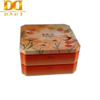 China Food Grade Double Layer Biscuit Tin Box for Mooncake Custom Shape Holiday Gift Cookies Snacks Biscuits Cake Irregular Packaging for sale