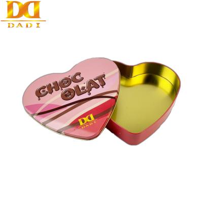 China Factory Supply Heart Shape Tin Box for Food Packaging Cookie Candy Chocolate Custom Logo Irregular for sale
