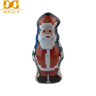 China Custom Irregular Santa Claus Shape Tin Box For Christmas Candy Cookie For Christmas Gift Packaging for sale