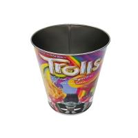 China Factory Direct Sale Reusable Popcorn Cup Metal Bucket Surface Customized Theme Festival Movie Cartoon Souvenir Tin Packing for sale