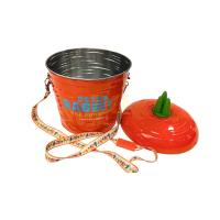 China Custom Orange Carrot Crossbody Strap Food Grade Metal Package Snack Children's Day Gift Easter Bunny Gift Tinplate Bucket for sale