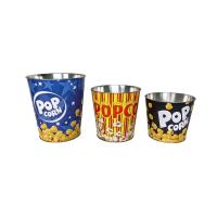 China DADI Reusable Tinplate Popcorn Bucket Large Capacity Metal Pail for Cinema & Party for sale