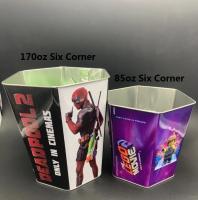 China Factory Best Sell OEM ODM Popcorn Tin Bucket With Embossed Logo Printing for sale