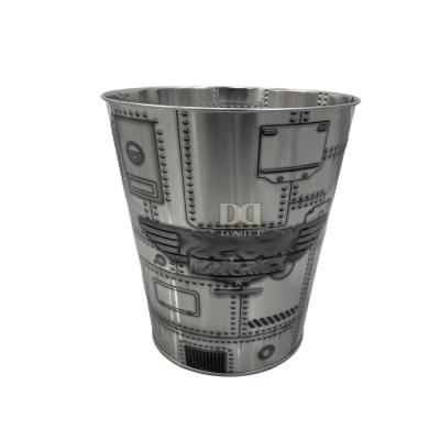 China Custom Logo Popcorn Tin Bucket Food Grade Movie Cinema Promotional Embossing Bulk Popcorn Tinplate Containers for sale