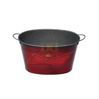 China Factory Wholesale OEM DADI Tin Beer Drink Buckets Handles Embossed / Printed Logo Wine Cooler Storage for Champagne Cocktails Bar for sale
