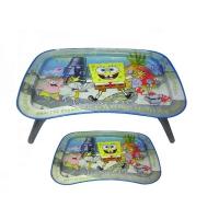 China Custom Size Tin Tray Table with Foldable Legs for Playroom Snacks Drawing Games & Lightweight Portable Use for sale