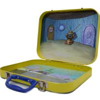 China DADI Customized Metal Tin Lunch Box with Handle Cartoon Printing Suitcase Box for sale