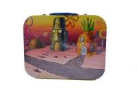 China DADI Customized Metal Tin Lunch Box with Handle Cartoon Printing Suitcase Box for sale