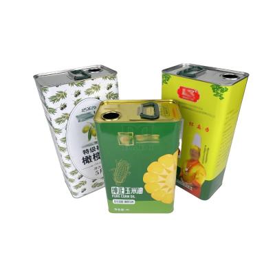 China 4L 5L Custom Portable Handle Rectangle Thickening Antirust Sealing Cap Large Capacity Oil Tank Walnut Camellia Olive Oil Tin Box for sale