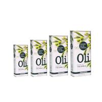 China Custom Empty 500ml 750ml 1L 3L Airtight Square Rectangular Olive Oil Tin Can Packaging Plastic Lids Handle Edible Oil Metal Cans for sale
