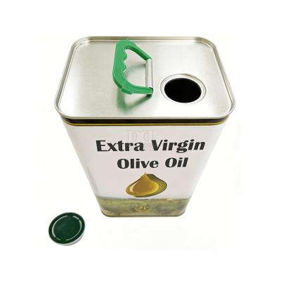 China Custom 4L 5L One Gallon Square Rectangle Tinplate Oil Tin Can Metal Packaging for Industrial Food Use Olive Cooking Oil for sale