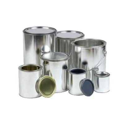 China Wholesale High Quality Empty Round Metal Paint Tin Cans With Lever Lid Customized Color Logo Painting for Paint Candle Packaging for sale