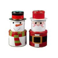 China Christmas Rectangle Custom Logo Snack Cake Cookie Biscuit Chocolate Matte Tin Food Grade Metal Storage Container for sale