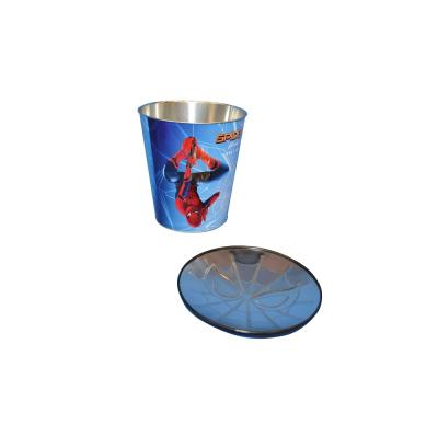 China DADI Food Grade Tinplate Popcorn Bucket with Handle & Lid , Custom Printed Metal Popcorn Tin for Cinema for sale