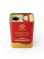 China Premium Red Metal Tin Can Peanut Oil Rectangular Iron Can Edible Oil with Handle 2L 2Liters for sale