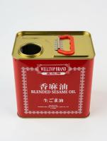 China Premium Blended Sesame Oil in Red Square Metal Tin Can Premium High-End Edible Oil Iron Can 2L Edible Oil Olive Oil for sale