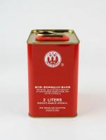 China Premium Blended Sesame Oil in Red Square Metal Tin Can Premium High-End Edible Oil Iron Can 2L Edible Oil Olive Oil for sale