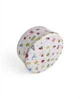 China DADI Colorful Candy Print Round Metal Tin Box White Premium Food Safe Storage Container Perfect for Gifts for sale