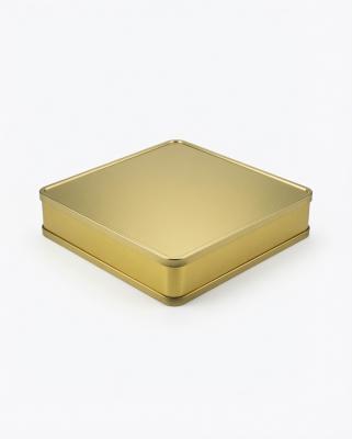 China Luxury Gold Square Tin Gift Box Filled Premium Metal Packaging Perfect Gift for Dry Fruit Dates Snack for sale