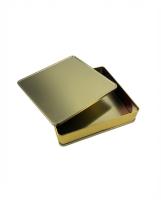 China Luxury Gold Square Tin Gift Box Filled Premium Metal Packaging Perfect Gift for Dry Fruit Dates Snack for sale
