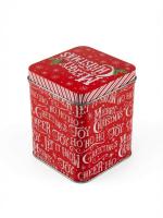 China Christmas Red Square Tin Box Square Metal Container for Candies, Cookies & Holiday Gifts for sale